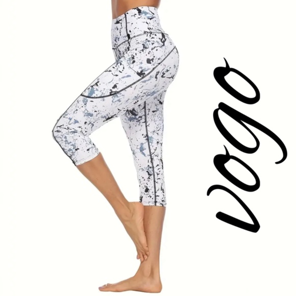 VOGO Athletica | Pants & Jumpsuits | Nwt Vogo Athletica Hi Rise Black White Capri Leggings ...